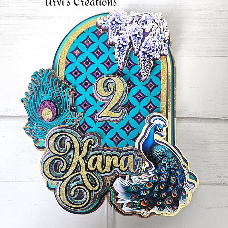 Peacock Cake Topper - Etsy