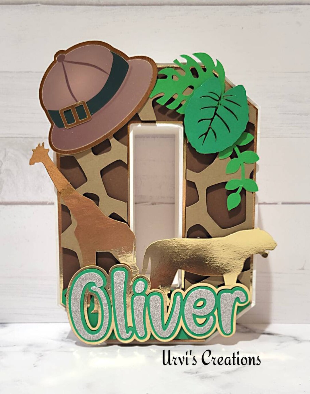 Customized Safari/jungle Theme 3d Letter or Full Name 10 Inches Tall ...