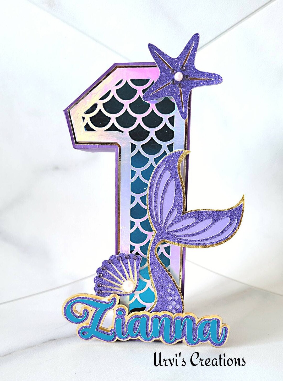 Mermaid Theme 3d Number/s. - Etsy