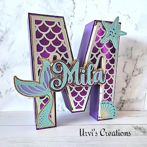 Mermaid Theme 3d Letter or Name - Etsy