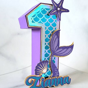 Mermaid Theme 3d Number/s. - Etsy