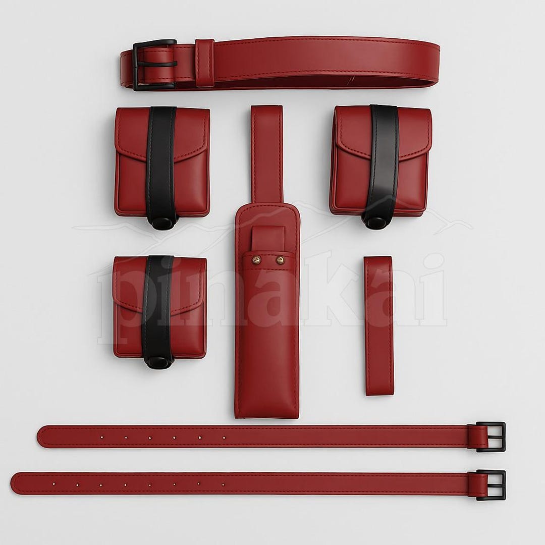 Marvel Daredevil Burgundy Cosplay Holster Set – 2 Pouches & Billy‑club ...