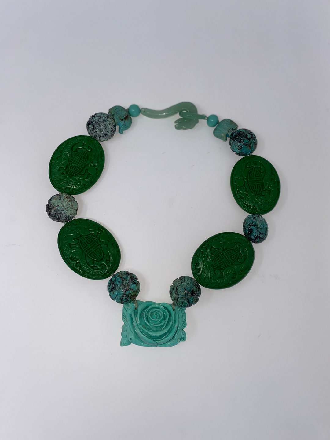 Patricia L Knop Jade & Turquoise Necklace - Etsy