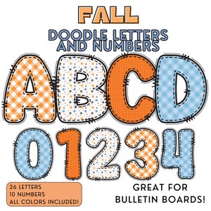 Fall Doodle Alphabet PNG, Bulletin Board Letters, Classroom Alphabet ...