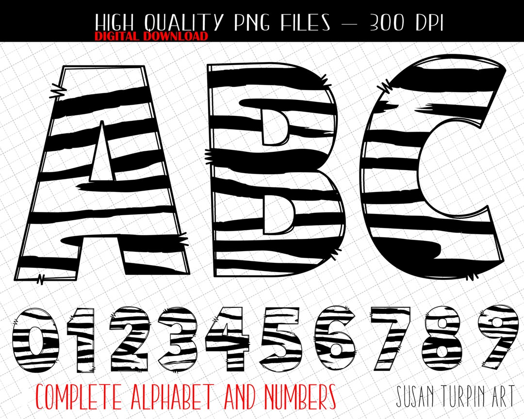Zebra Alphabet Doodle Letters PNG, Doodle Alphabet Letters, PNG ...