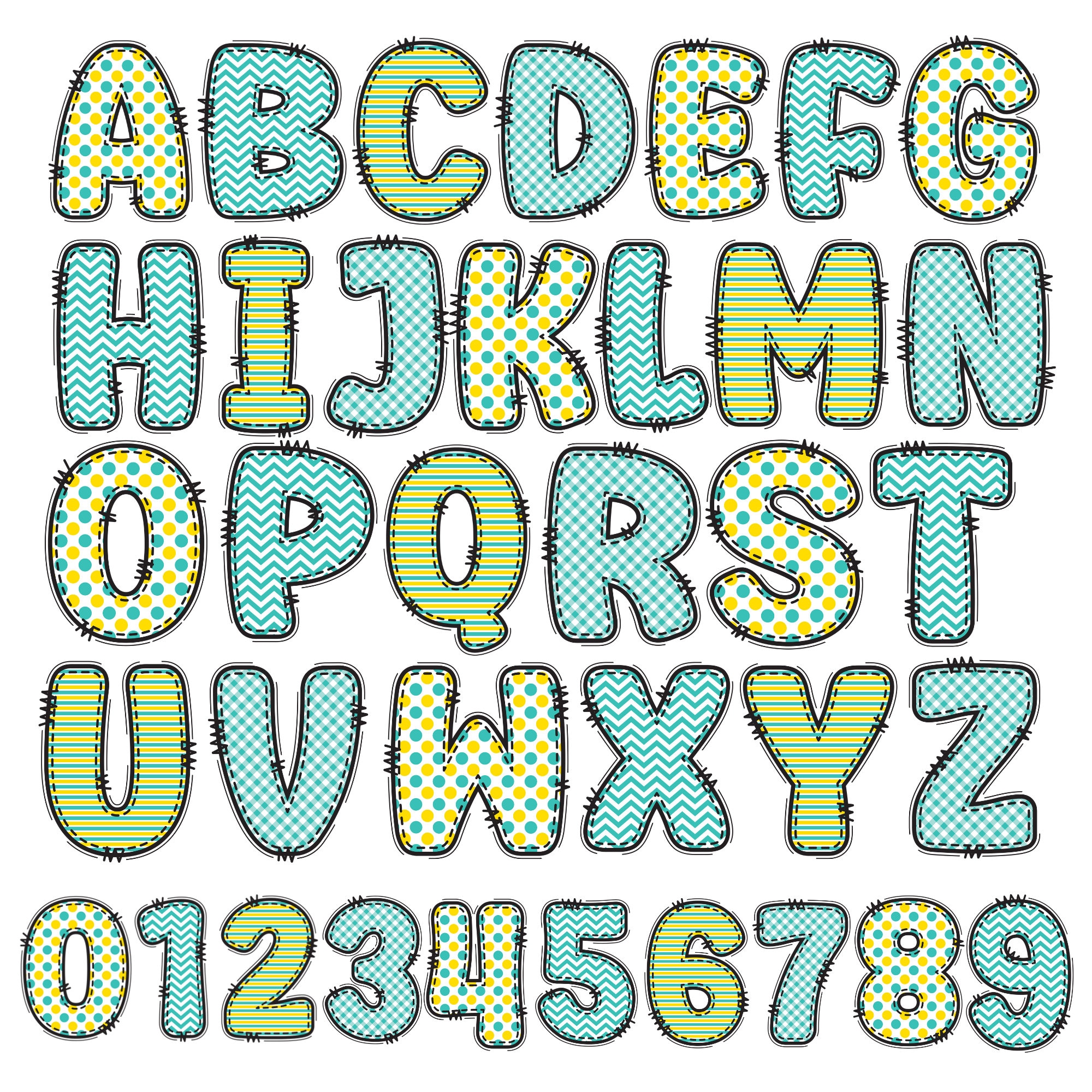 Summer Doodle Alphabet PNG, Bulletin Board Letters, Classroom Alphabet ...