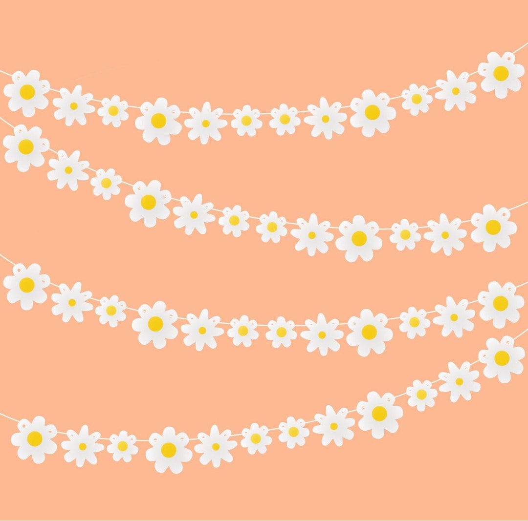 Daisy Garland | Boho Birthday Banner | Daisy Party Decorations | Retro ...