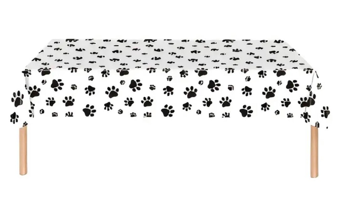 Dog Tablecloth | Dog Birthday | Paw Prints | Reusable | Furry Friends ...