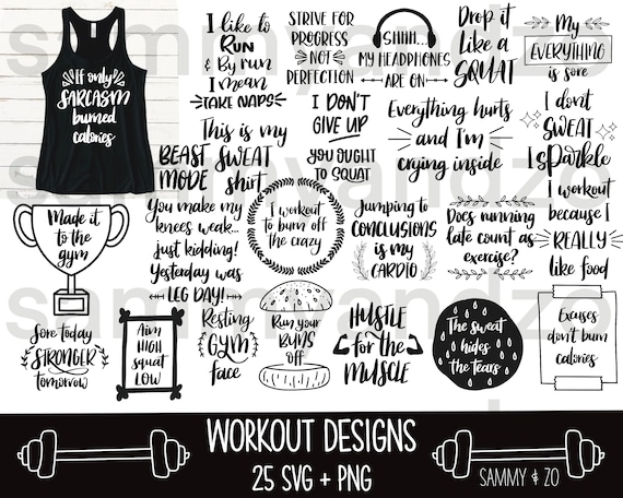 Workout Svg Bundle Gym Svg Bundle Fitness Svg Svg Files | Etsy