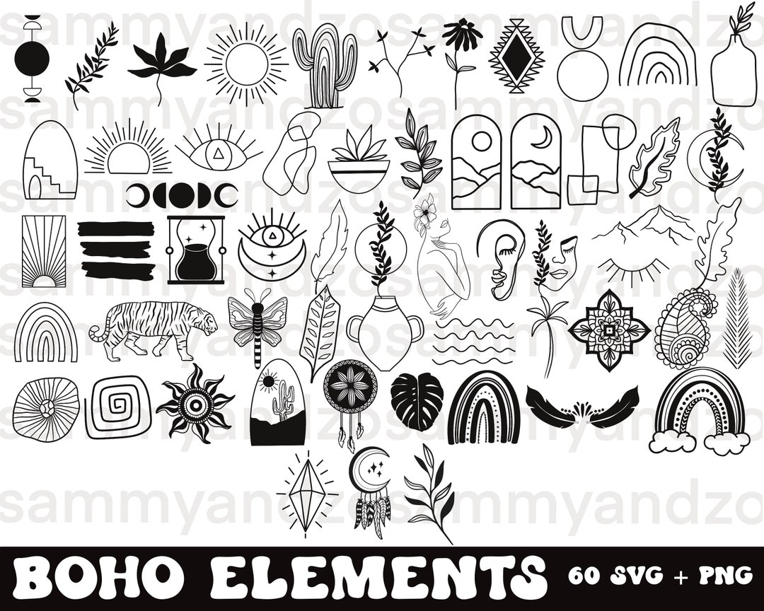 Boho SVG Designs| Boho Clipart| Boho Art| Abstract Svg| Boho Digital ...