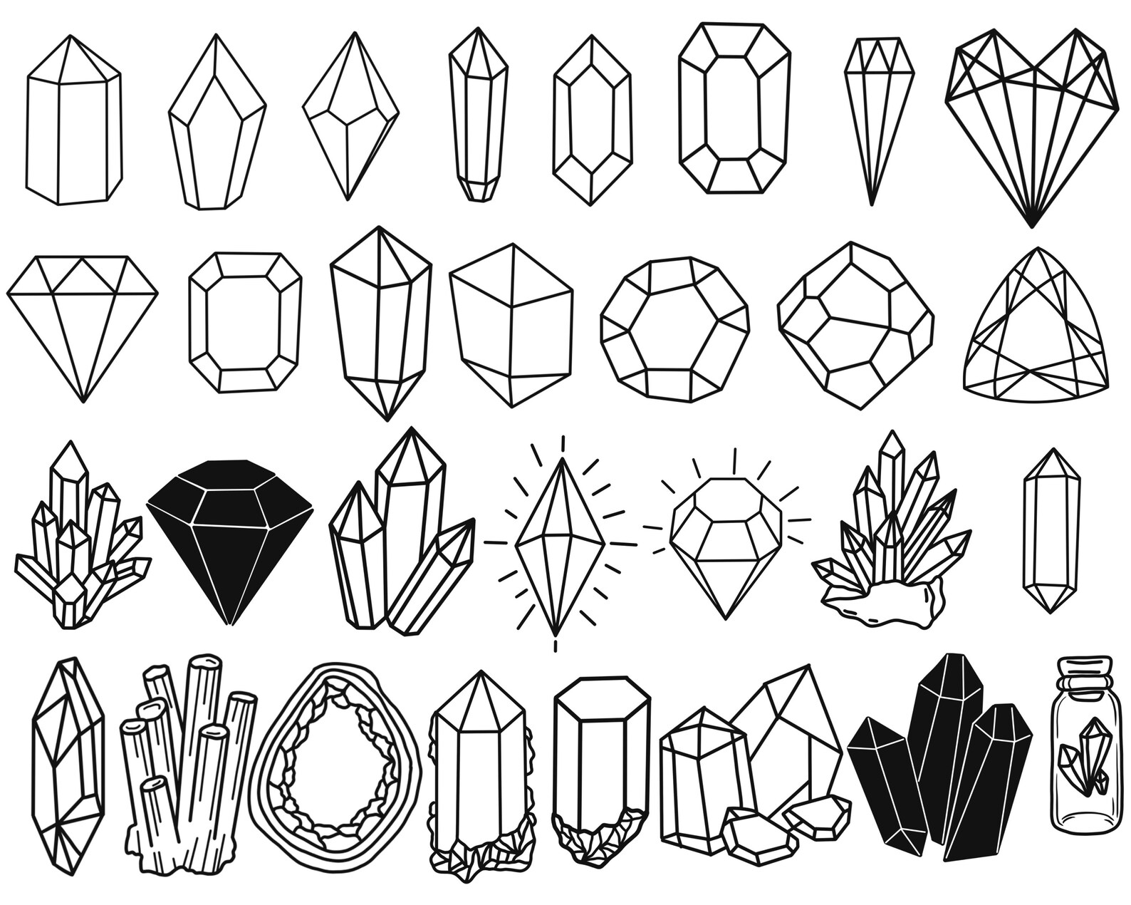Gems & Crystals Stamps for Procreate Procreate Brushes - Etsy