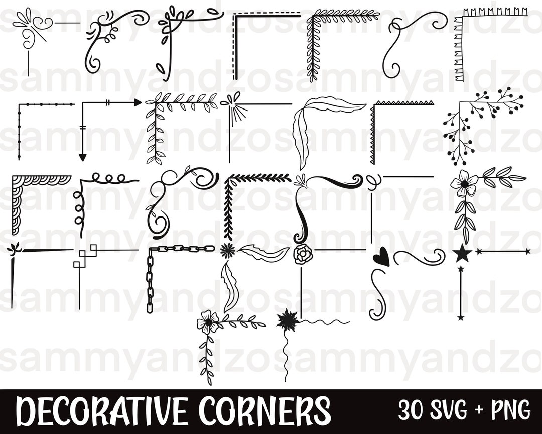 Decorative Corners Svg Files for Cricut| Decorative Borders Svg| Svg ...