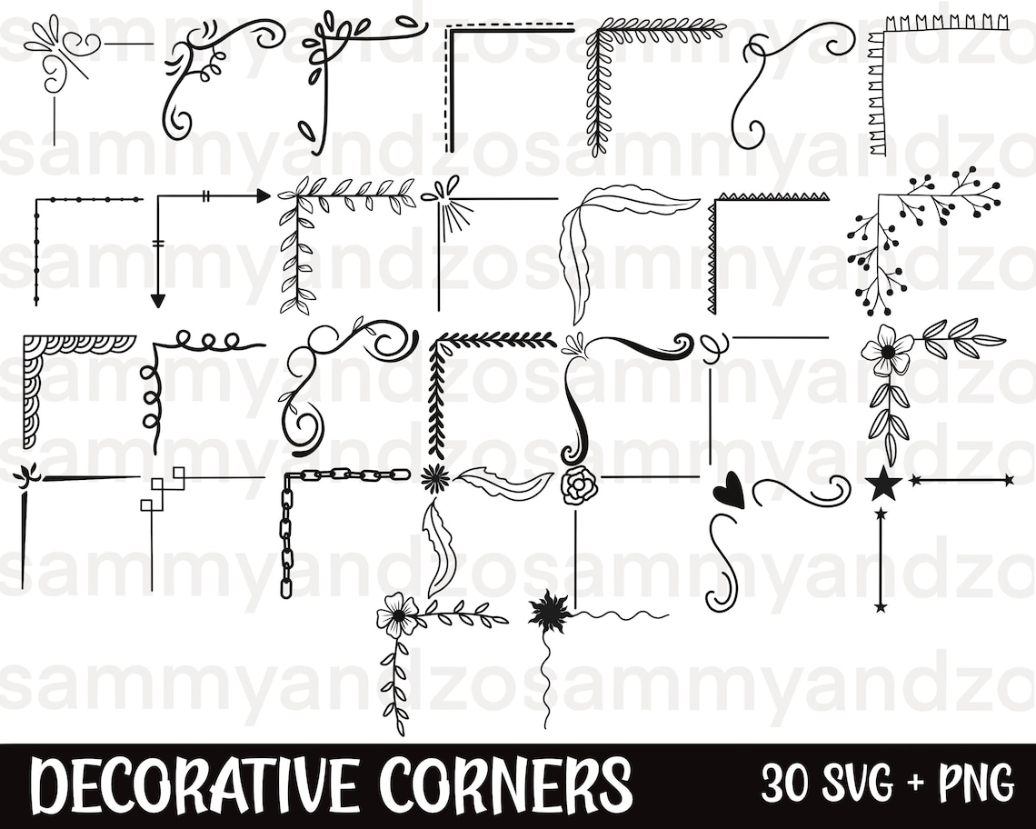 Decorative Corners Svg Files for Cricut| Decorative Borders Svg| Svg ...