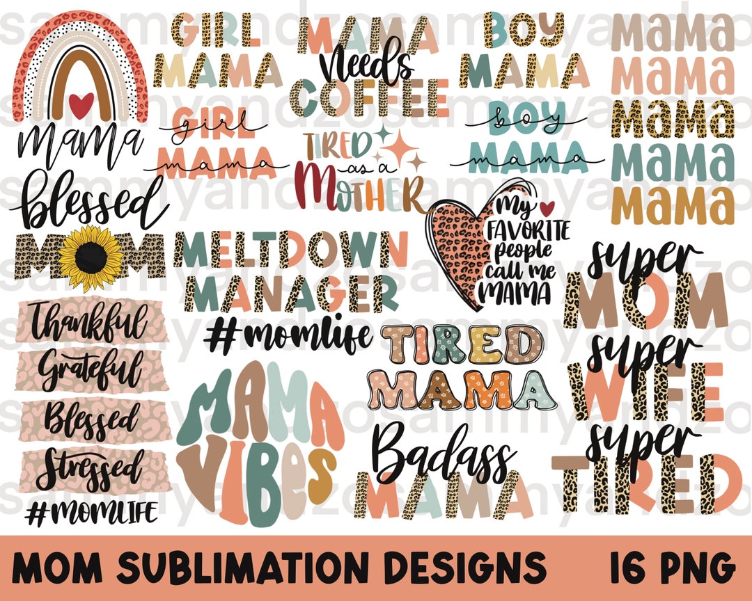 Mom Sublimation Designs| Mom Clipart| Mom Sublimation Mug| Mom ...