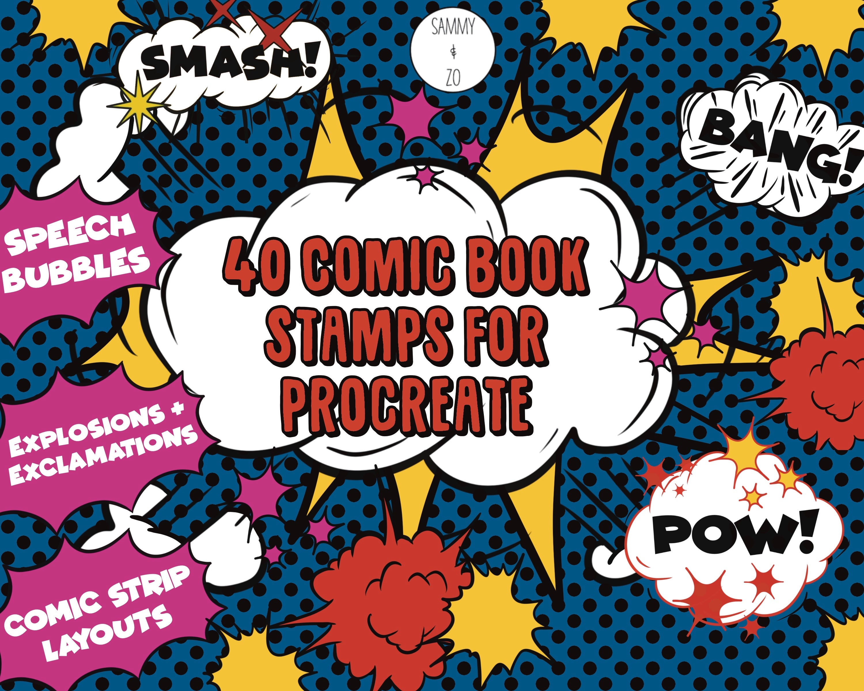 Comic Strip Stamps for Procreate | Manga Stamps Procreate | Comic Strip ...