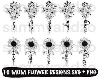Mom Sunflower Svg | Etsy