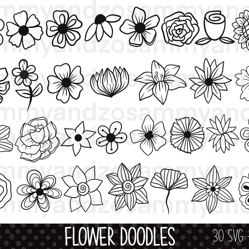 Flower Doodles - Etsy