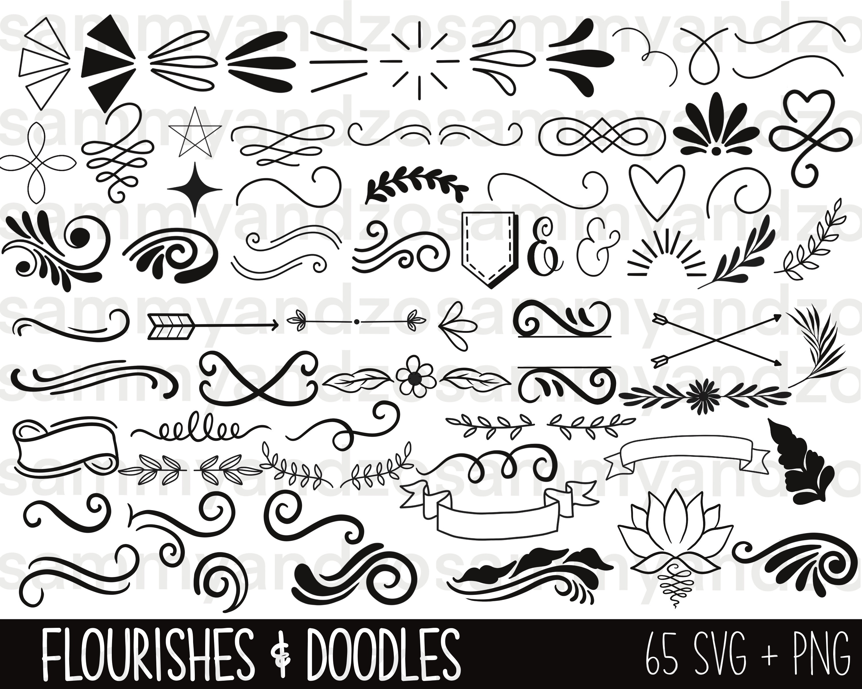 Flourishes and Doodles Svg Bundle Flourish Svg Design - Etsy Australia
