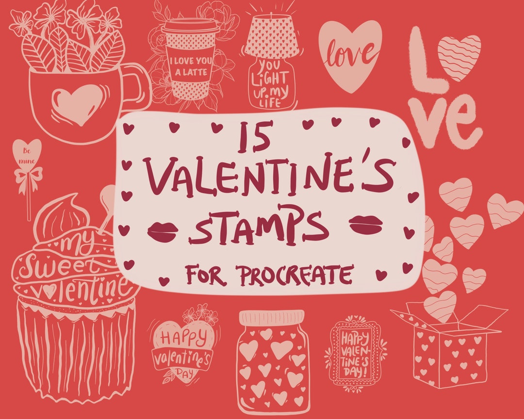 15 Valentine’s Day Stamp Brushes for Procreate | Procreate Brushes ...