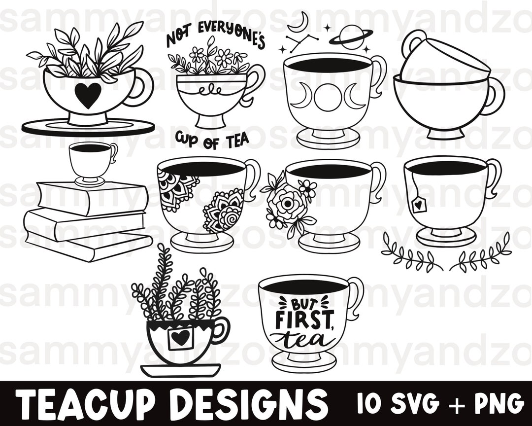 Teacup Svg Bundle, Teacup Svg Files Cricut, Tea Svg, Tea Lovers Svg ...