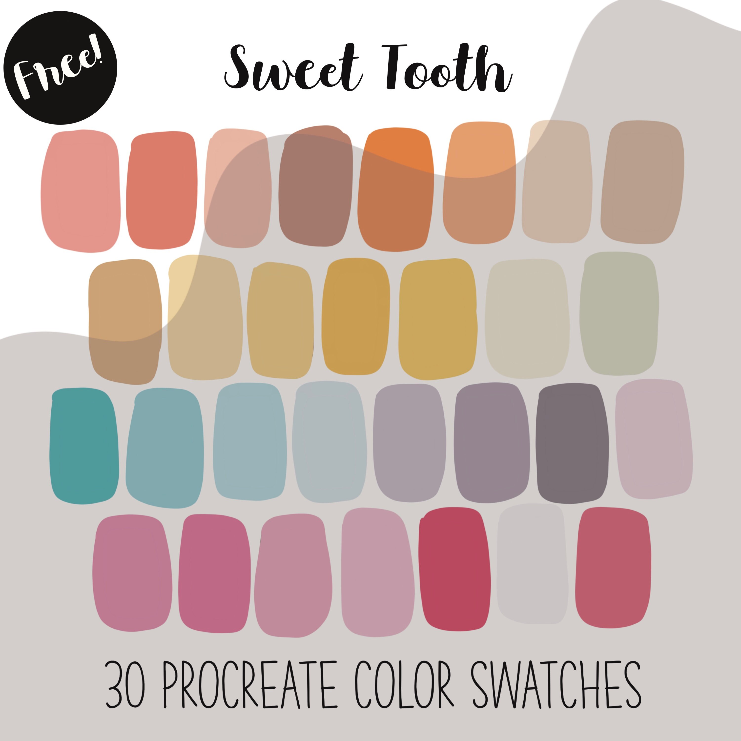 20 Hand Drawn Sweet Tooth Dessert Stamps for Procreate| Procreate Stamp ...