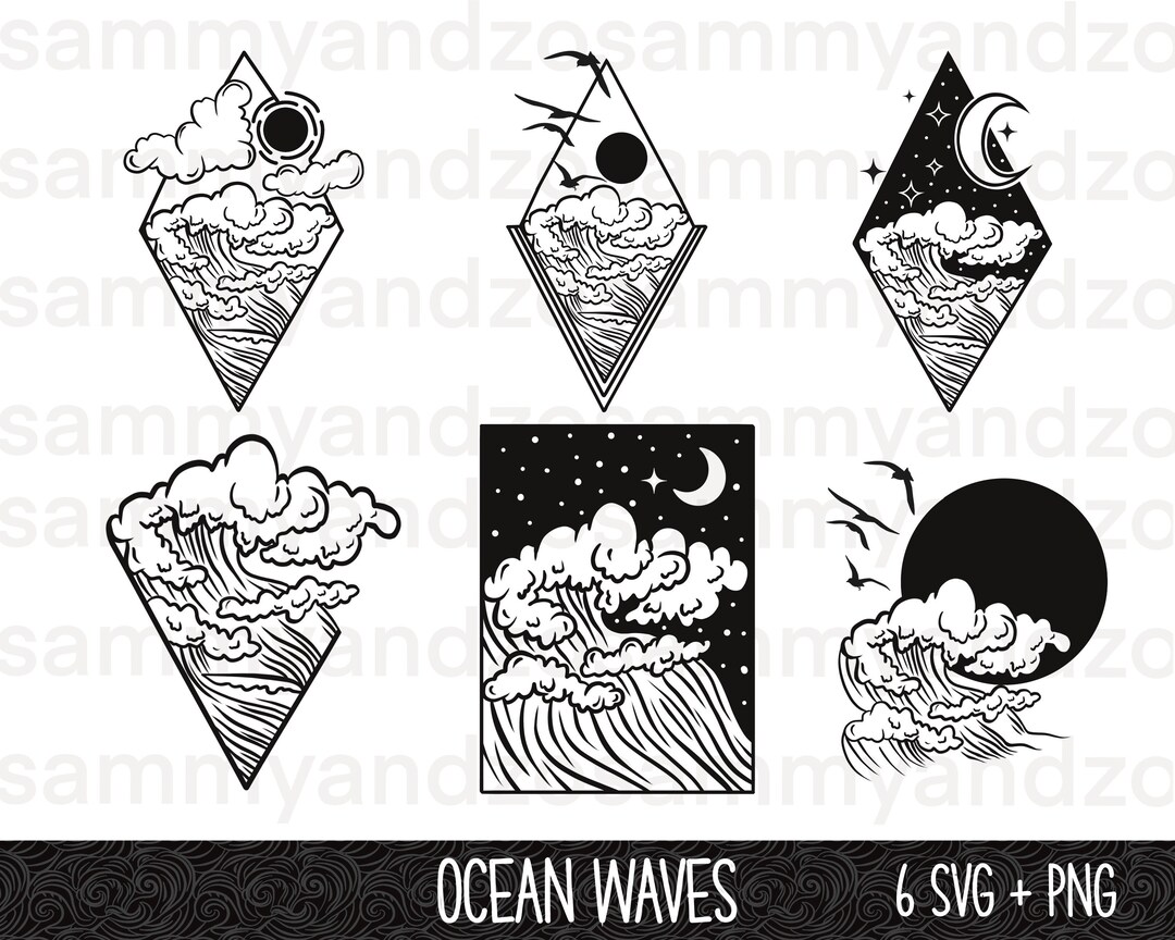 Ocean Waves Svg Bundle| Ocean Svg| Waves Svg| Seascape Svg| Nature Svg ...