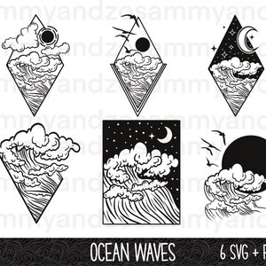 Ocean Waves Svg Bundle| Ocean Svg| Waves Svg| Seascape Svg| Nature Svg ...