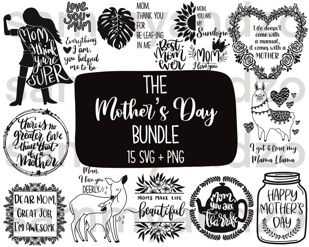 15 Svg Png Designs for Mother's Day Mother's Day Clipart Mother's Day ...