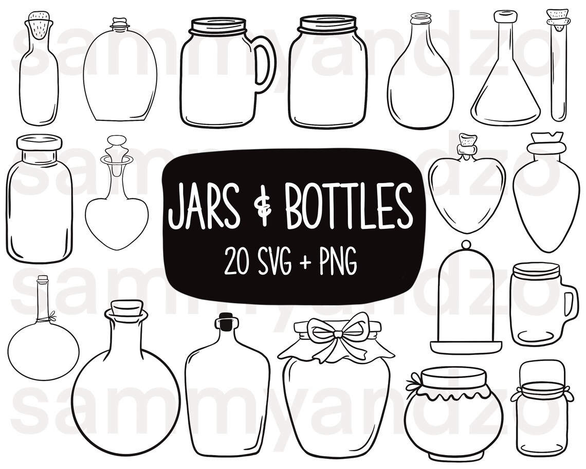 Jar and Bottle SVG Bundle Kitchen Labels Svg Mason Jar Svg - Etsy