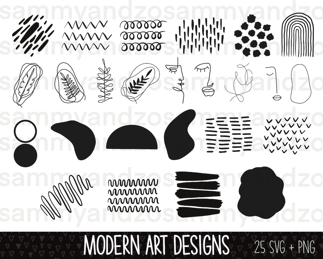 Modern Art SVG Bundle| Cricut Svg| Abstract Svg| Abstract Clipart ...