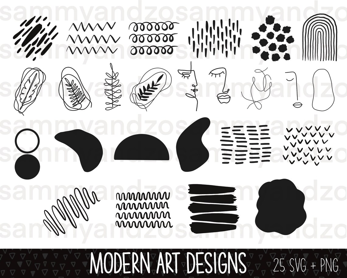 Modern Art SVG Bundle Cricut Svg Abstract Svg Abstract - Etsy