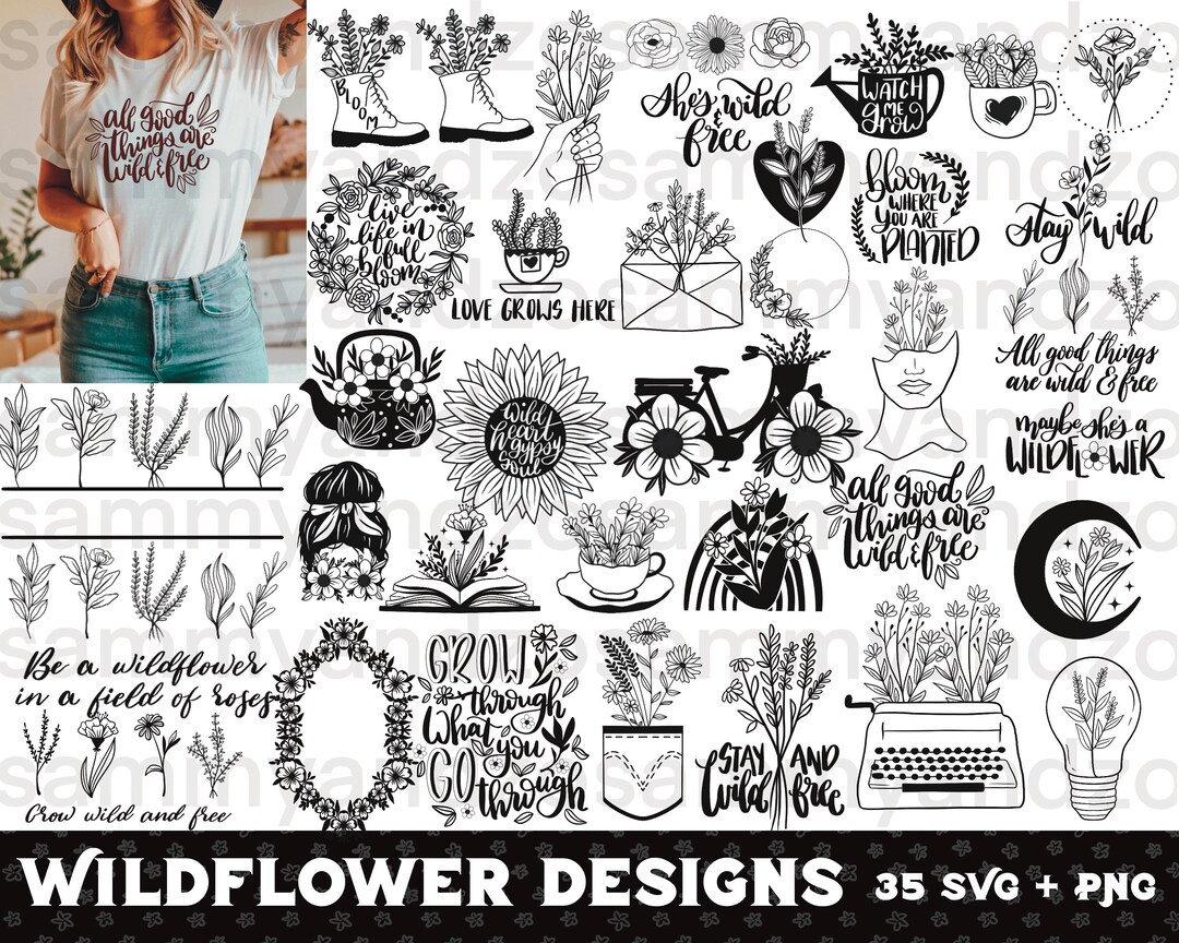Wildflower Svg Bundle| Wildflower Clipart| Wildflower Svg Files Cricut ...
