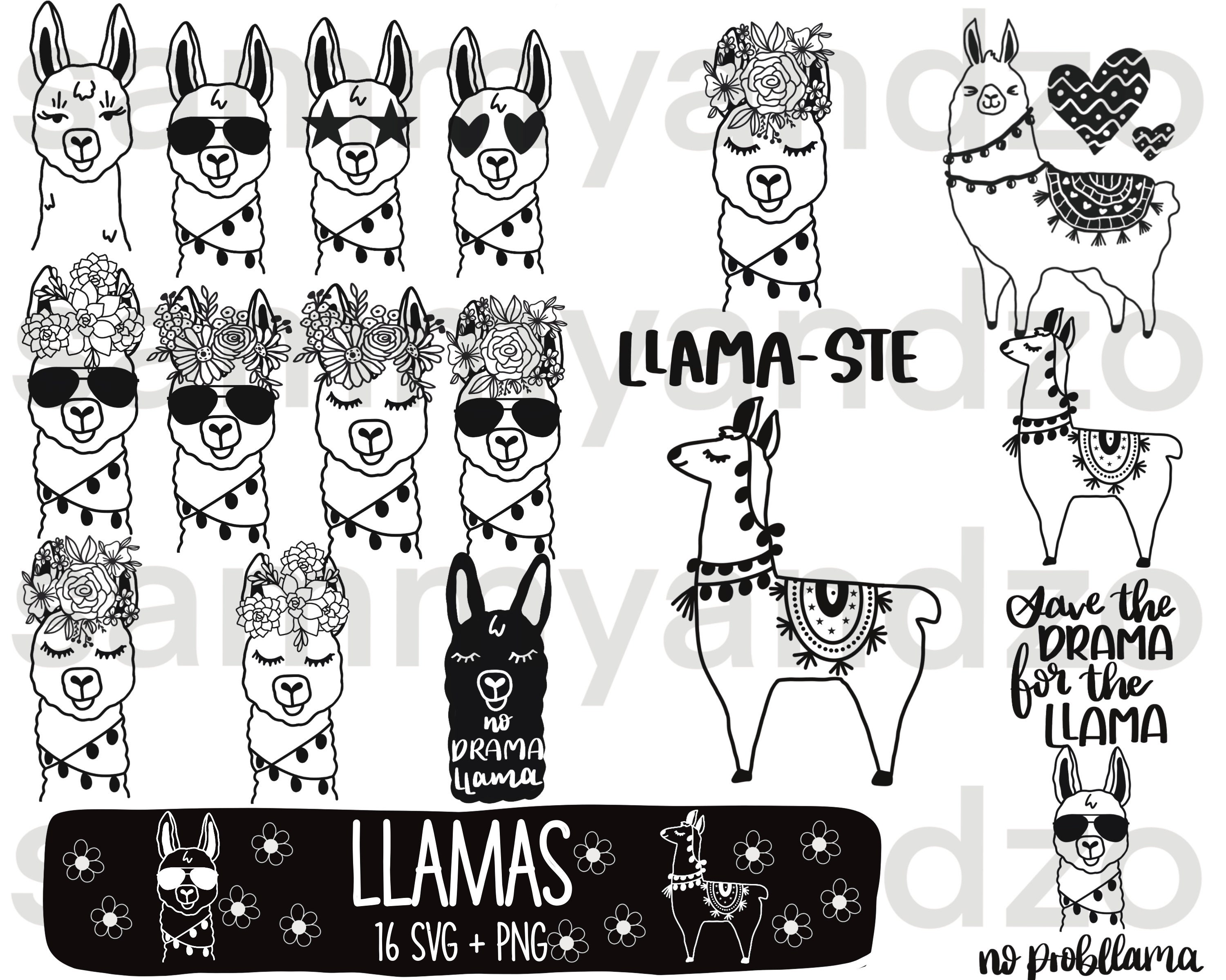 Llama Designs Svg Bundle Llama Svg Cricut Svg Bundle Cricut - Etsy