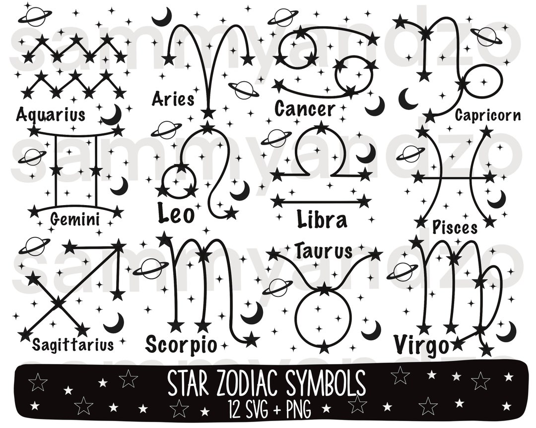Star Zodiac Symbols SVG| Zodiac Svg| Horoscope Svg| Zodiac ...