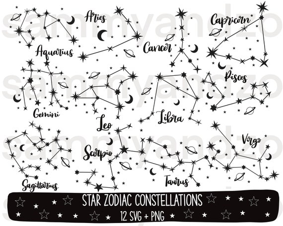 Star Zodiac Constellation Svg Png Zodiac Svg Horoscope Svg - Etsy