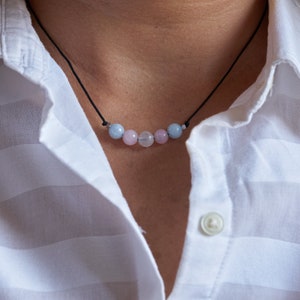 Choker With the Colors of the Trans Community, Natural Agate Jewelry ...