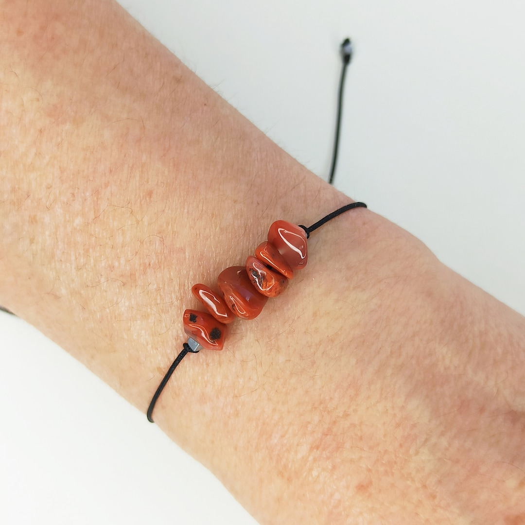 Red Fire Agate Bracelet, Raw Fire Agate Stone, Natural Red Agate ...