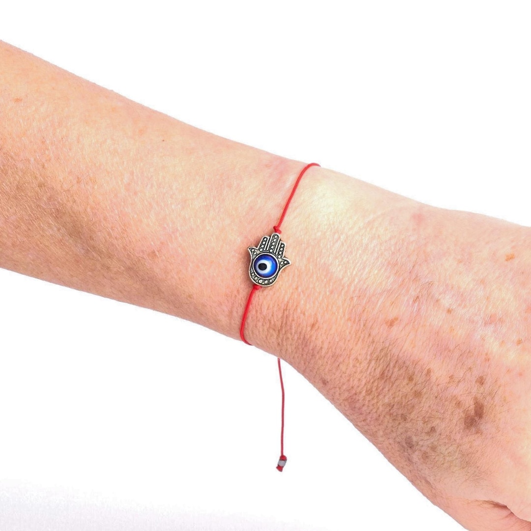 Hamsa Hand Red String Bracelet | Turkish Evil Eye Protection - Etsy