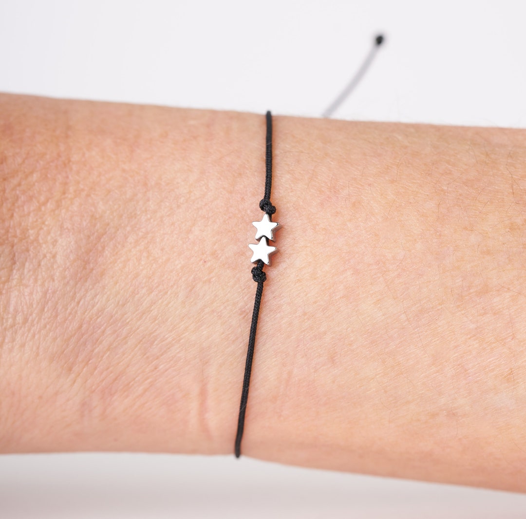 Tiny Silver Star Bracelet, Gold Star String Bracelet, Gift for ...
