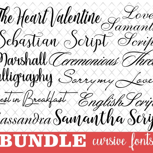 Cursive Script Alphabet Font SVG Calligraphy font SVG | Etsy