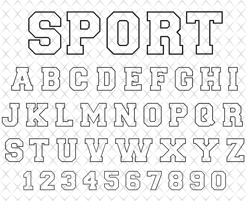 Sport font svg Varsity font svg College font svg Font outline | Etsy