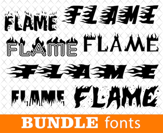 Fire font Flame font Bundle fonts Cricut Silhouette Font svg | Etsy