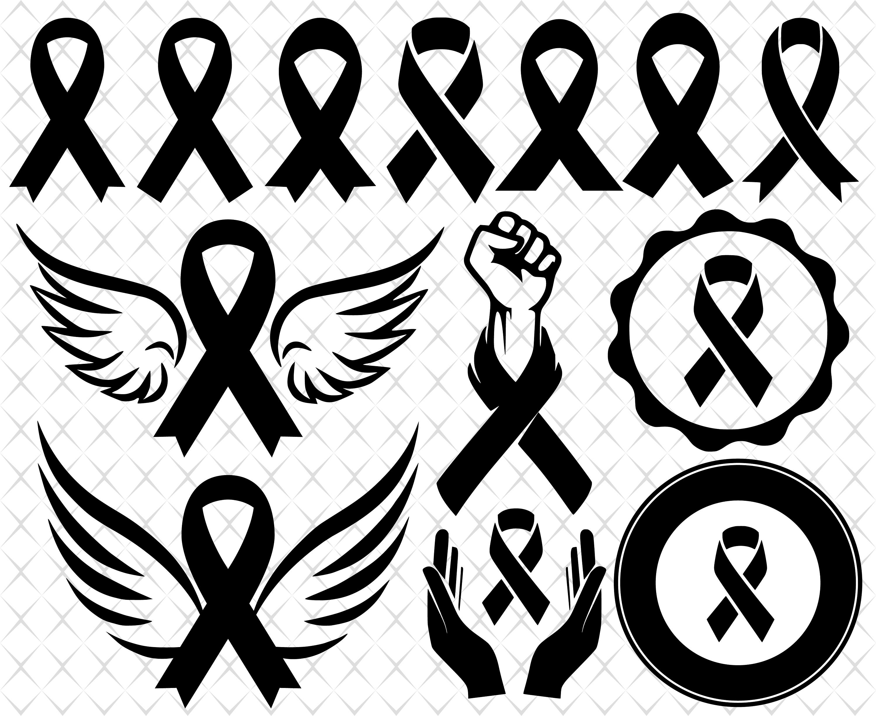 Cancer ribbon svg Cancer ribbon svg bundle Cancer ribbon svg | Etsy