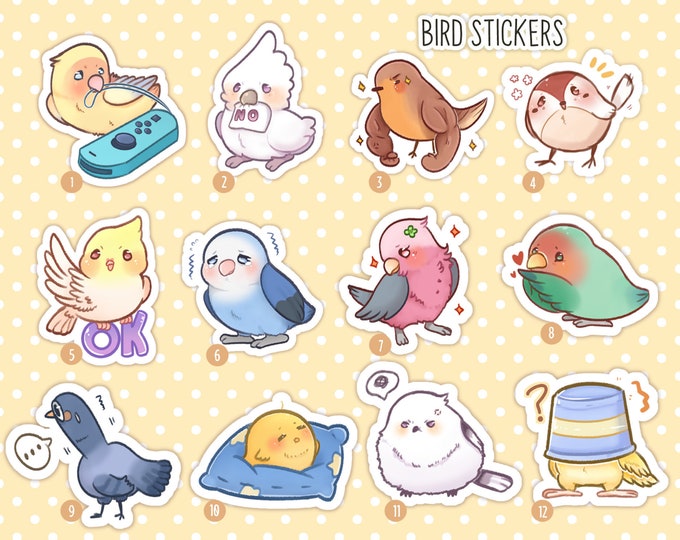 Birds Sticker Set - Etsy