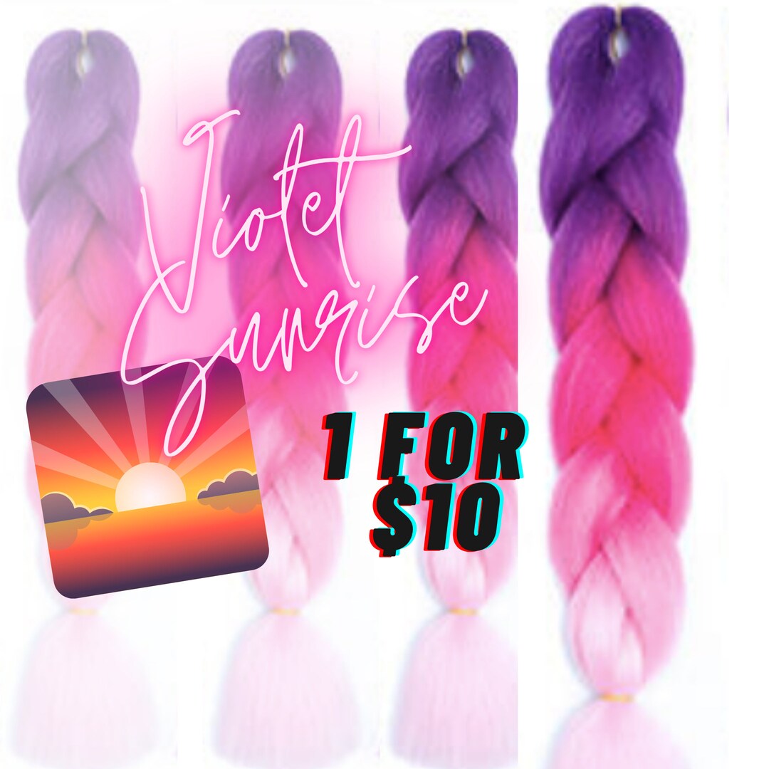 PURPLE PINK PASTEL Ombre Braiding Hair - Etsy