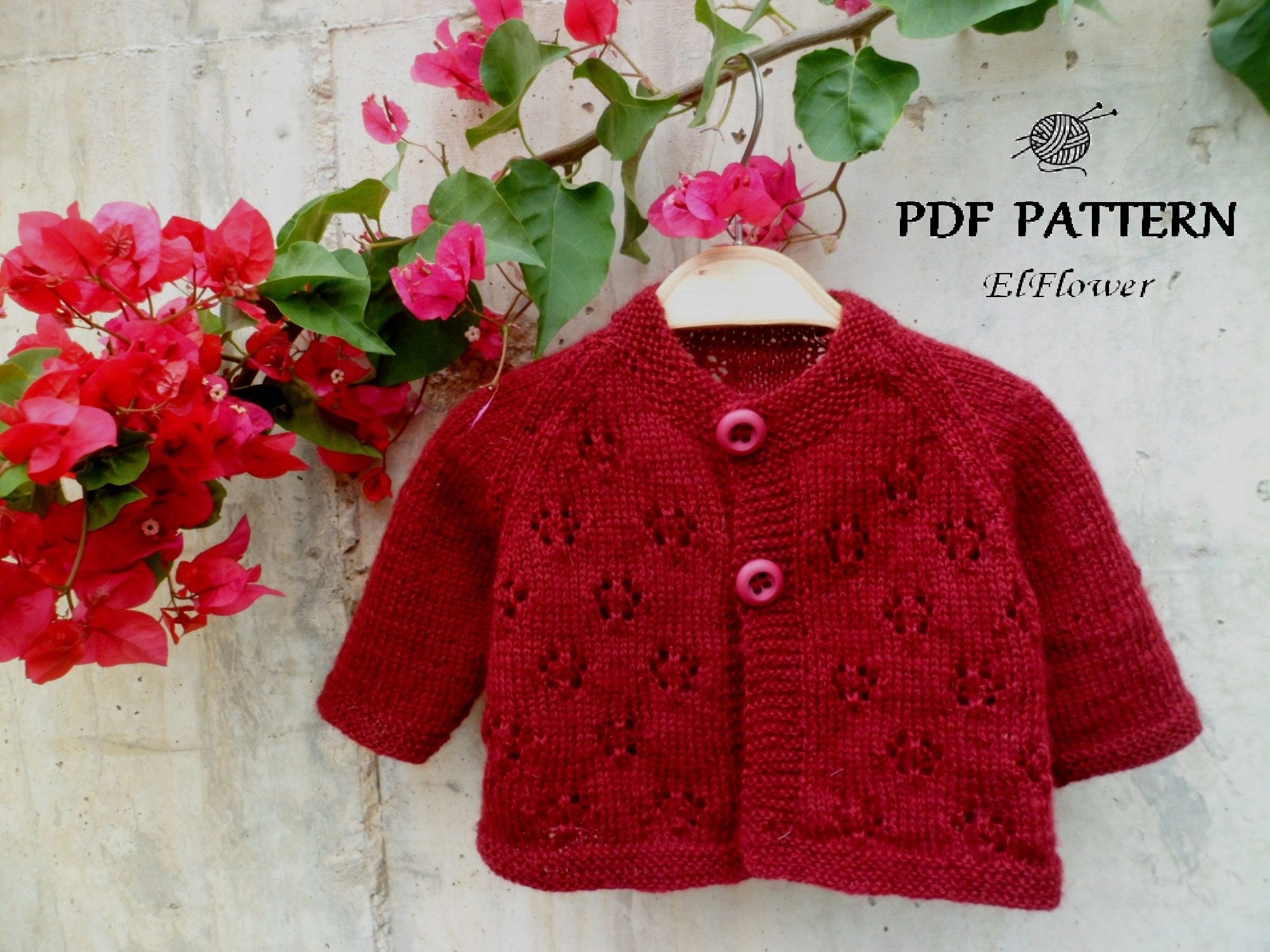 Knitting Pattern Raglan Baby Cardigan Bottom-up Newborn Size - Etsy