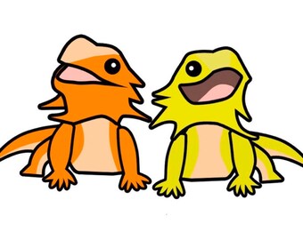 Cute Bearded Dragon Vinyl Decal Lizard Car Window Sticker - Etsy