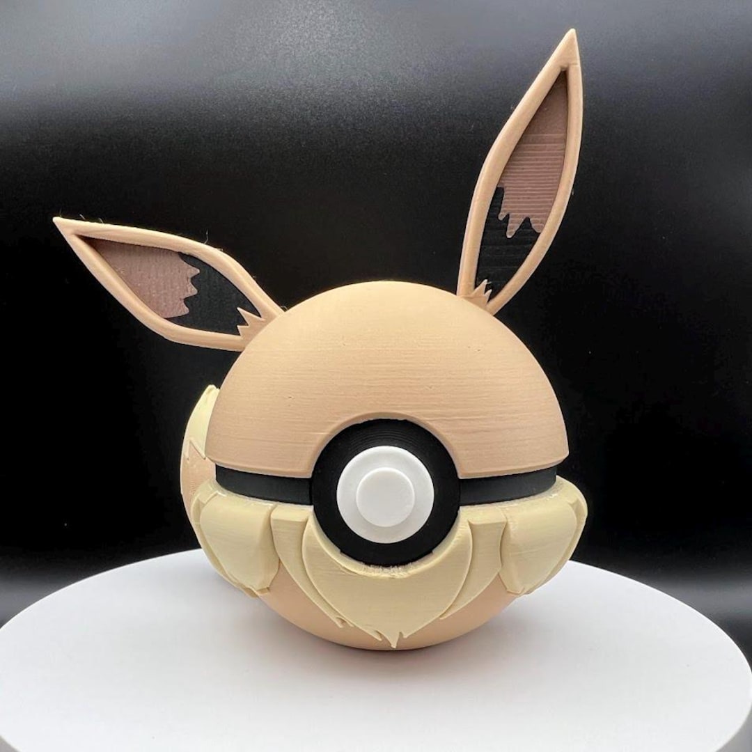 3D Printed Eevee Themed Pokeball Display Piece Cosplay Accessory - Etsy
