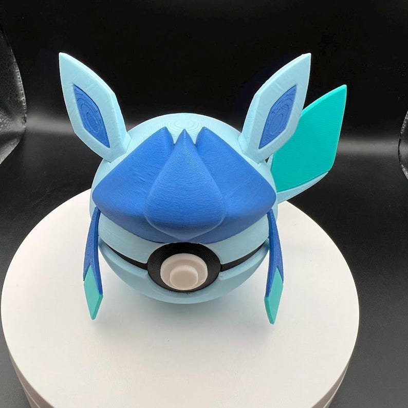 3D Printed Glaceon Themed Pokeball Display Piece Cosplay Accessory - Etsy