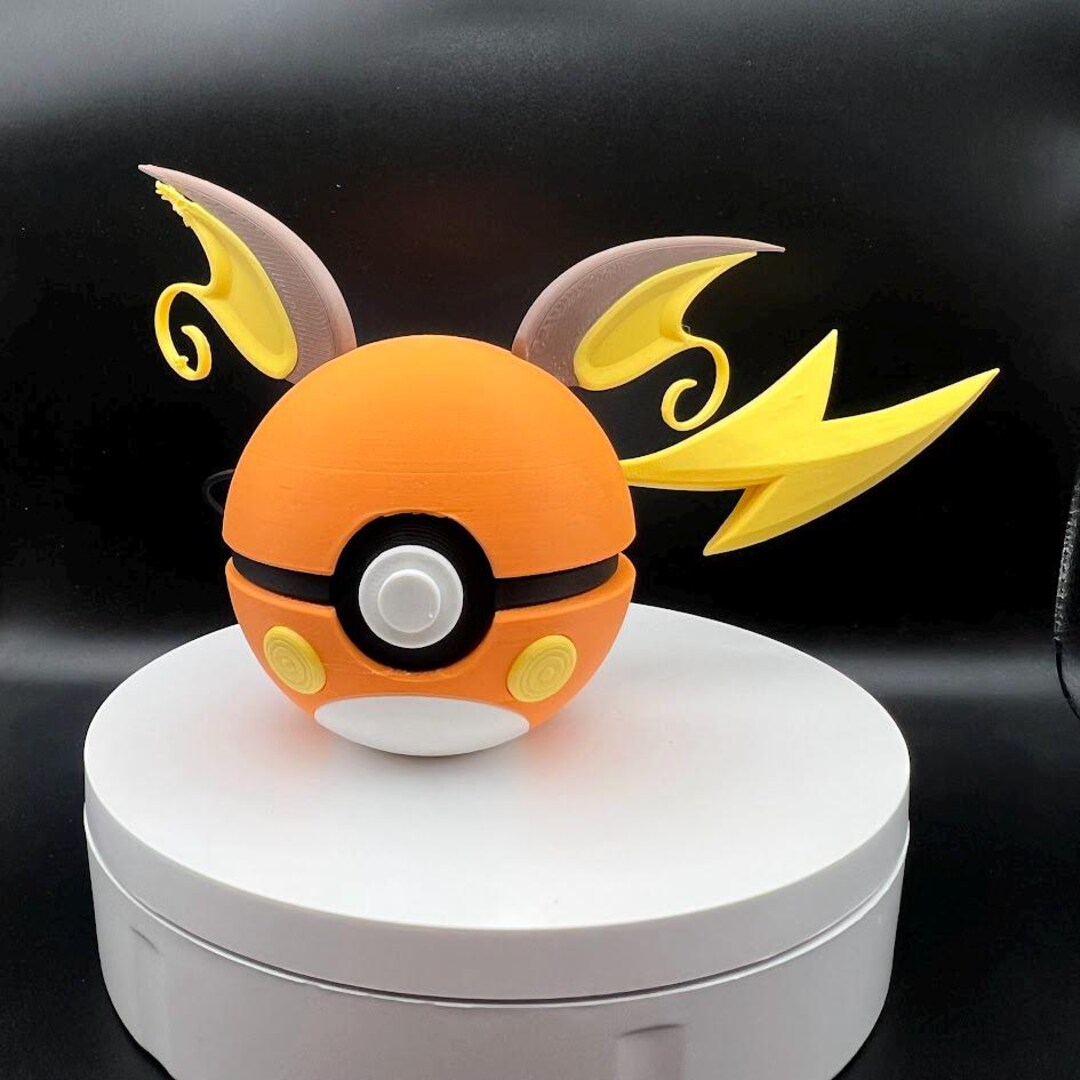 3D Printed Raichu Themed Pokeball Display Piece Cosplay Accessory - Etsy